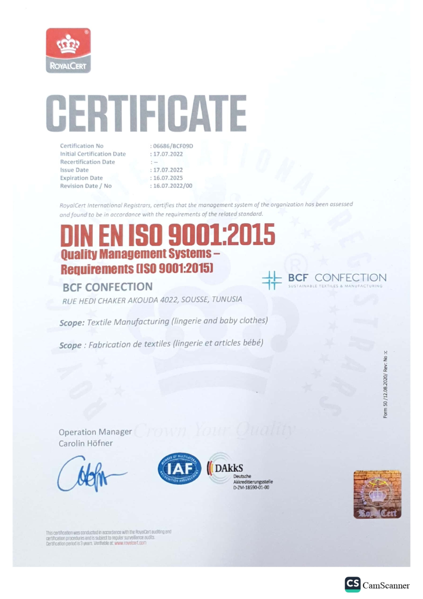 ISO certificates. An integrated management systeem | BCF Confection